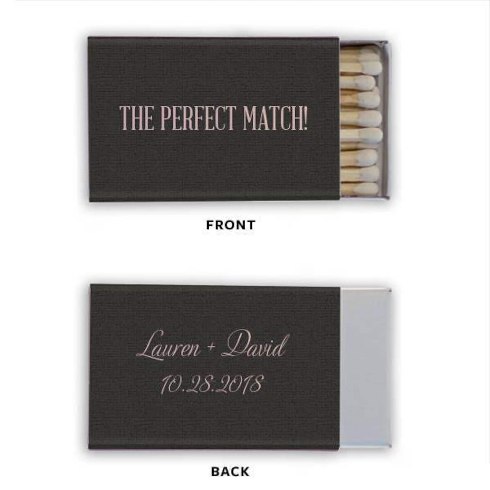 The Perfect Match Personalized Matches, Set of 100 || Wedding Matches ...