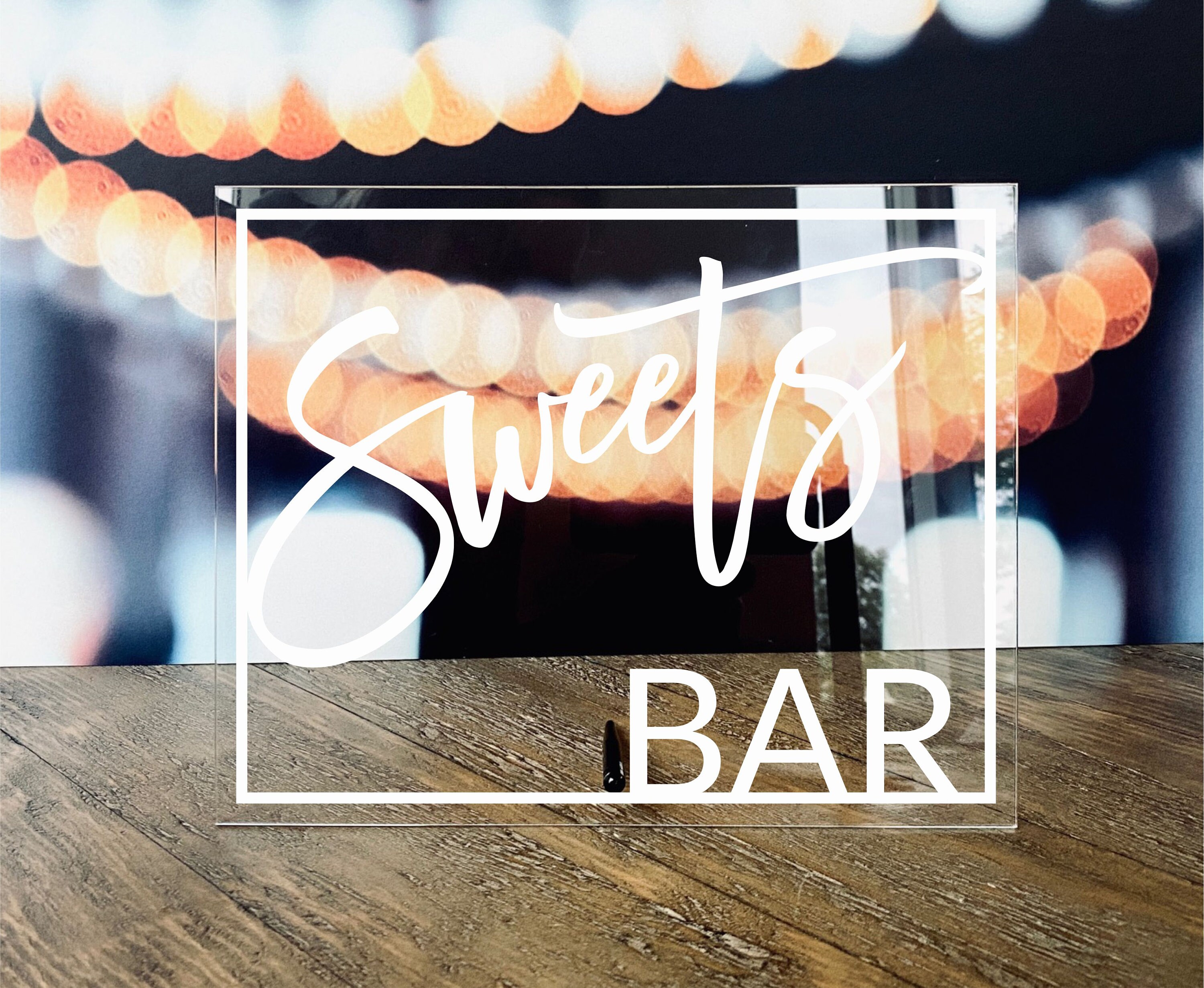 Sweets Bar Table Sign Clear Acrylic Wedding Sign Desserts - Etsy
