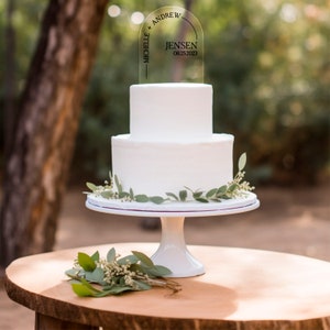Arch Wedding Cake Topper || Custom Clear Acrylic Wedding Cake Topper ...