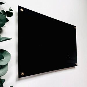 Black Acrylic Dry Erase Writing Board With Standoffs, || Wall Calendar ...