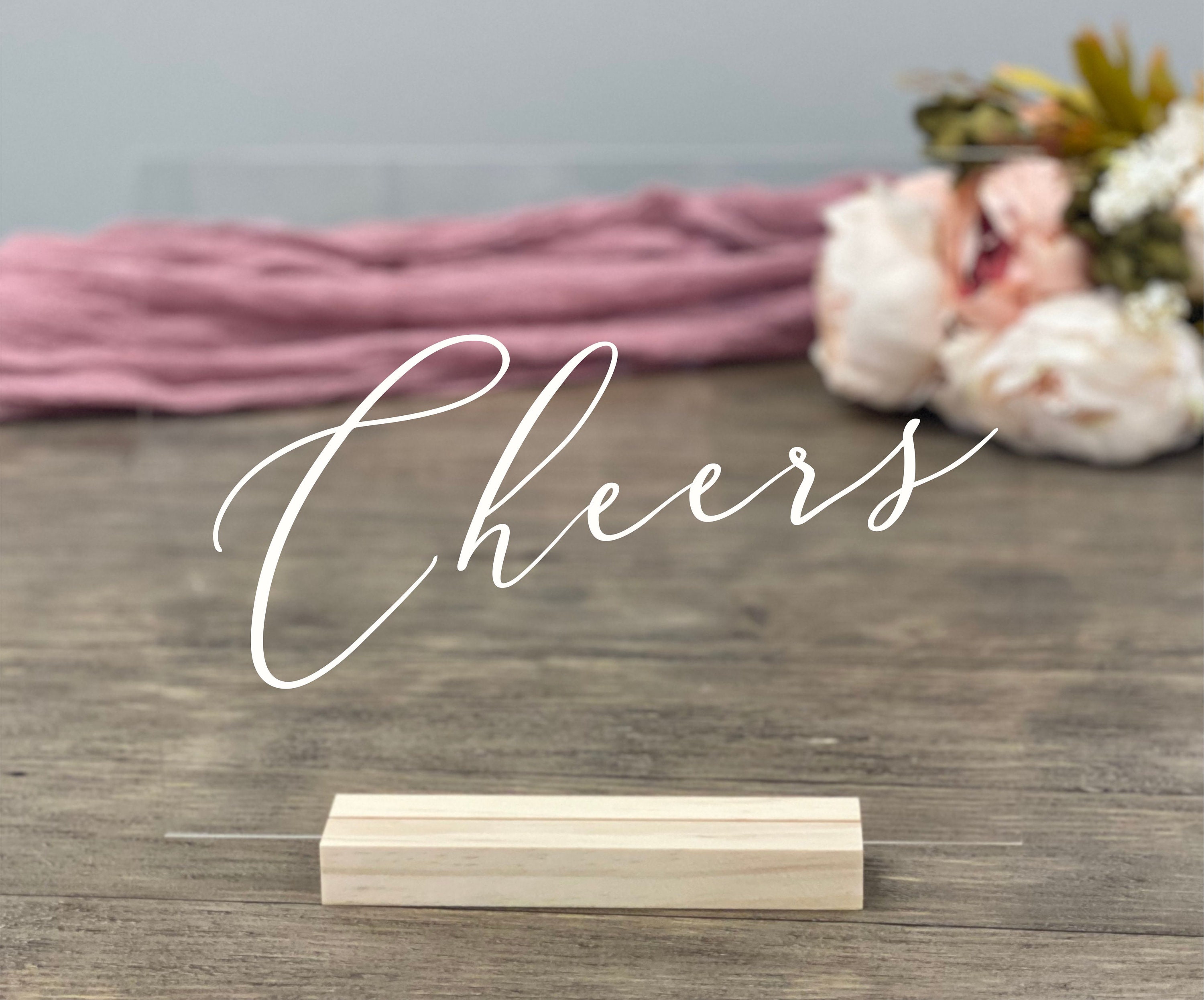 Cheers Bar Sign Acrylic Wedding Sign Bubbly Bar Champagne | Etsy