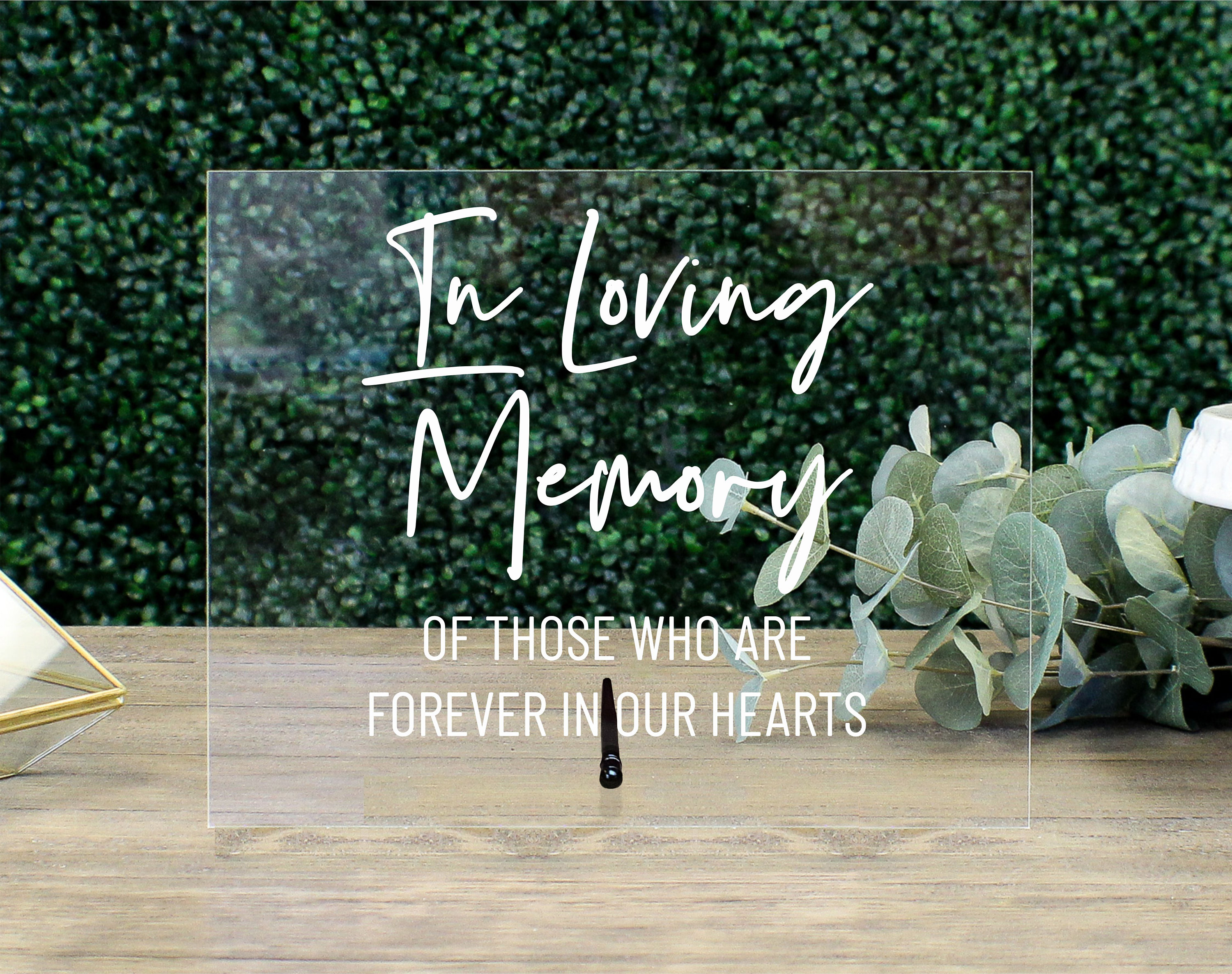 In Loving Memory Memorial Table Sign Clear Acrylic Wedding - Etsy