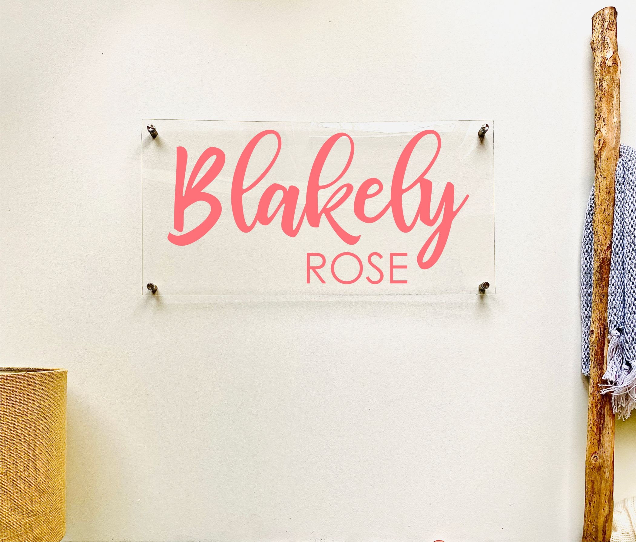 Custom Acrylic Name Sign Nursery Wall Girl Boy Baby Last | Etsy