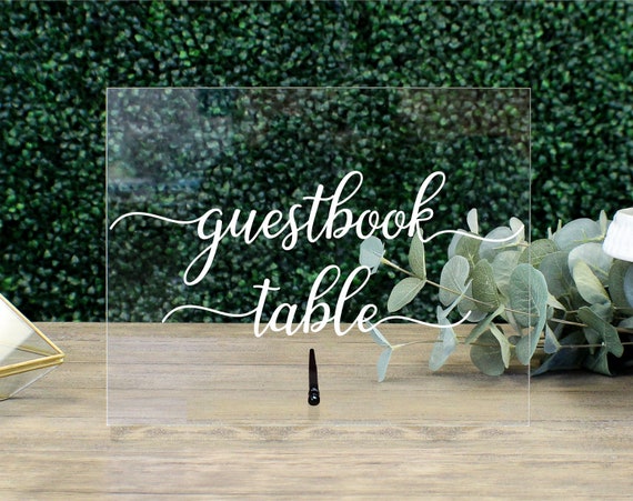 Guest Book Table Sign Acrylic Wedding Sign Guestbook Sign - Etsy