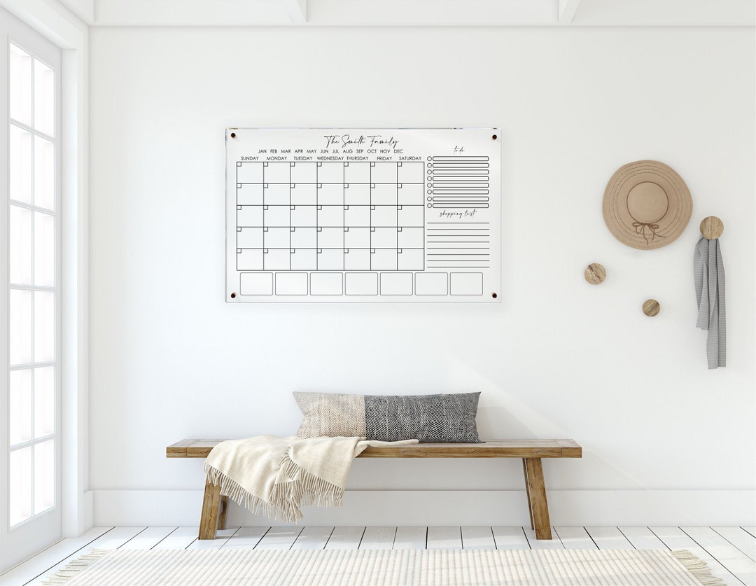 Personalized Acrylic Calendar for Wall Ll Dry Erase Board Lucite Clear ...
