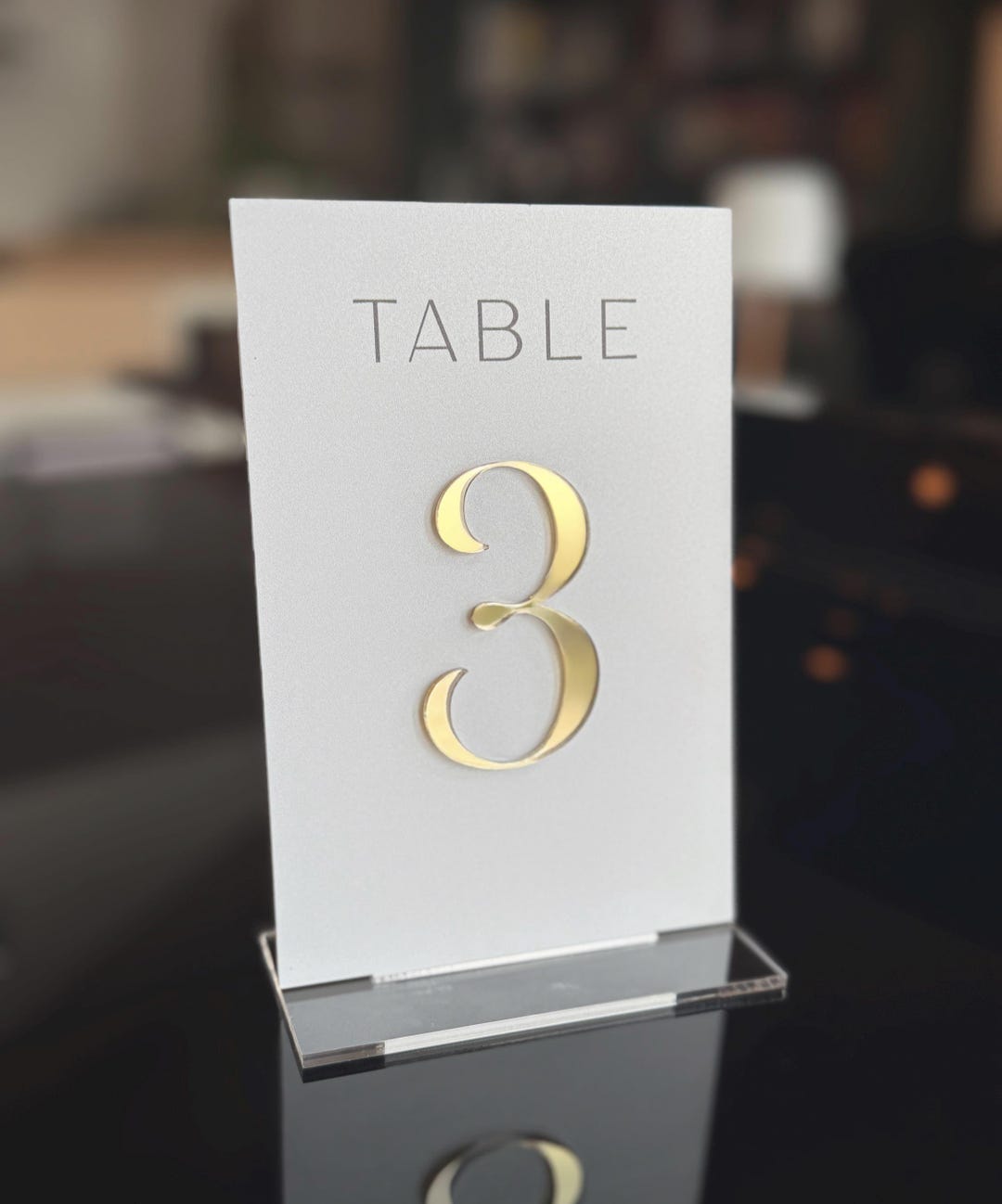 Gold Mirror Acrylic Table Numbers for Wedding or Event – 4x6" Black or ...