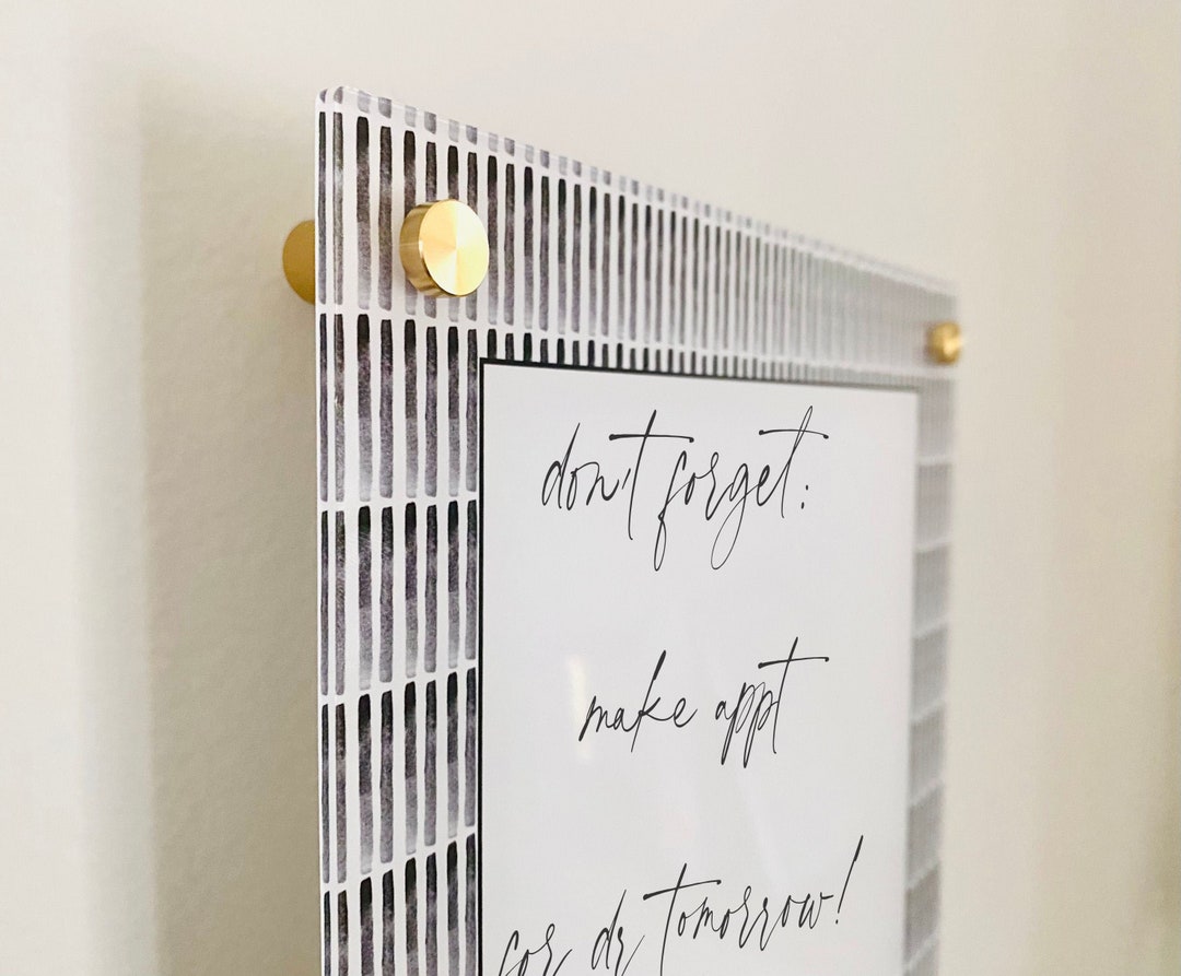 Acrylic Modern Blank Notes Board for Wall || Floating White Dry Erase ...