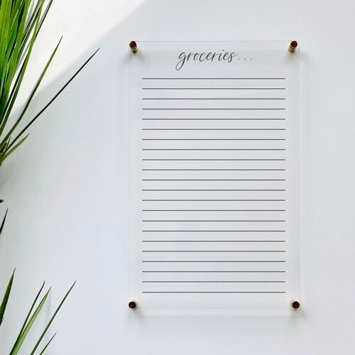 Acrylic to Do List for Wall Dry Erase Board Clear Acrylic - Etsy