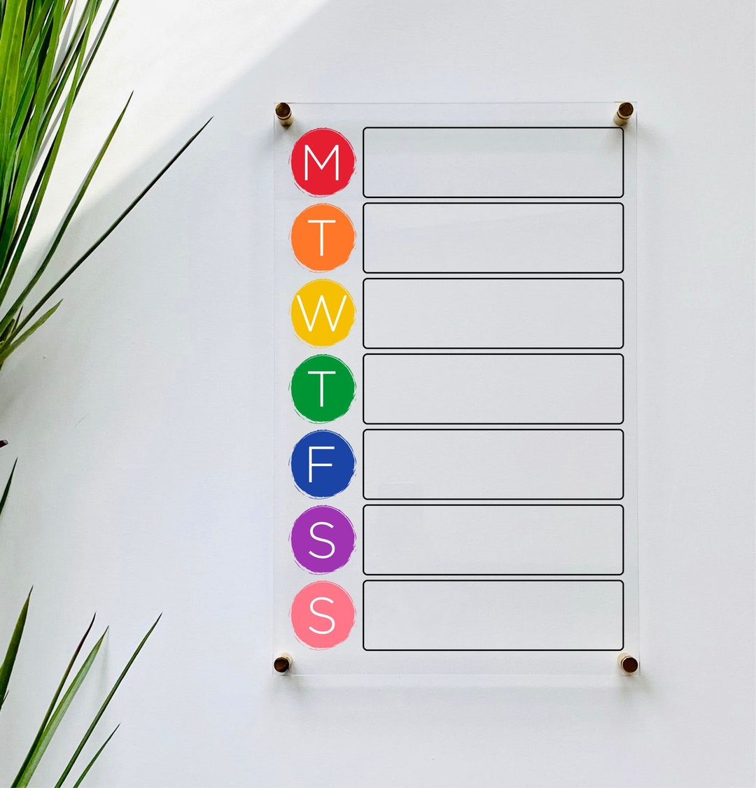 Acrylic Weekly Calendar Board for Wall Family Command Center Dry Erase ...
