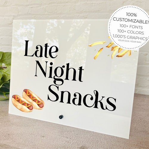 Arch Snack Table Sign Custom Acrylic Wedding Sign Late - Etsy