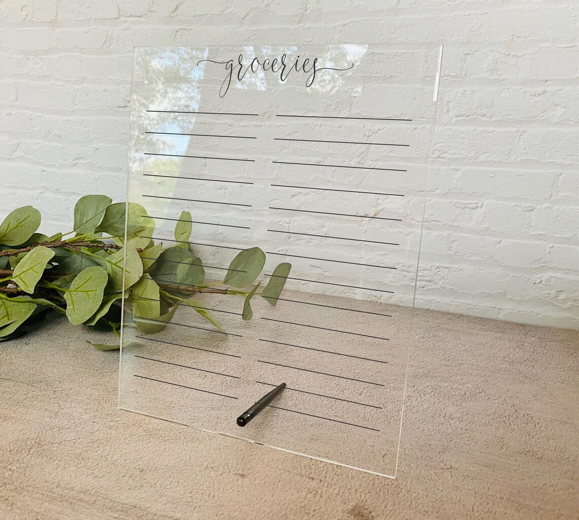 Acrylic Grocery List Board for Counter 8x10 | Etsy
