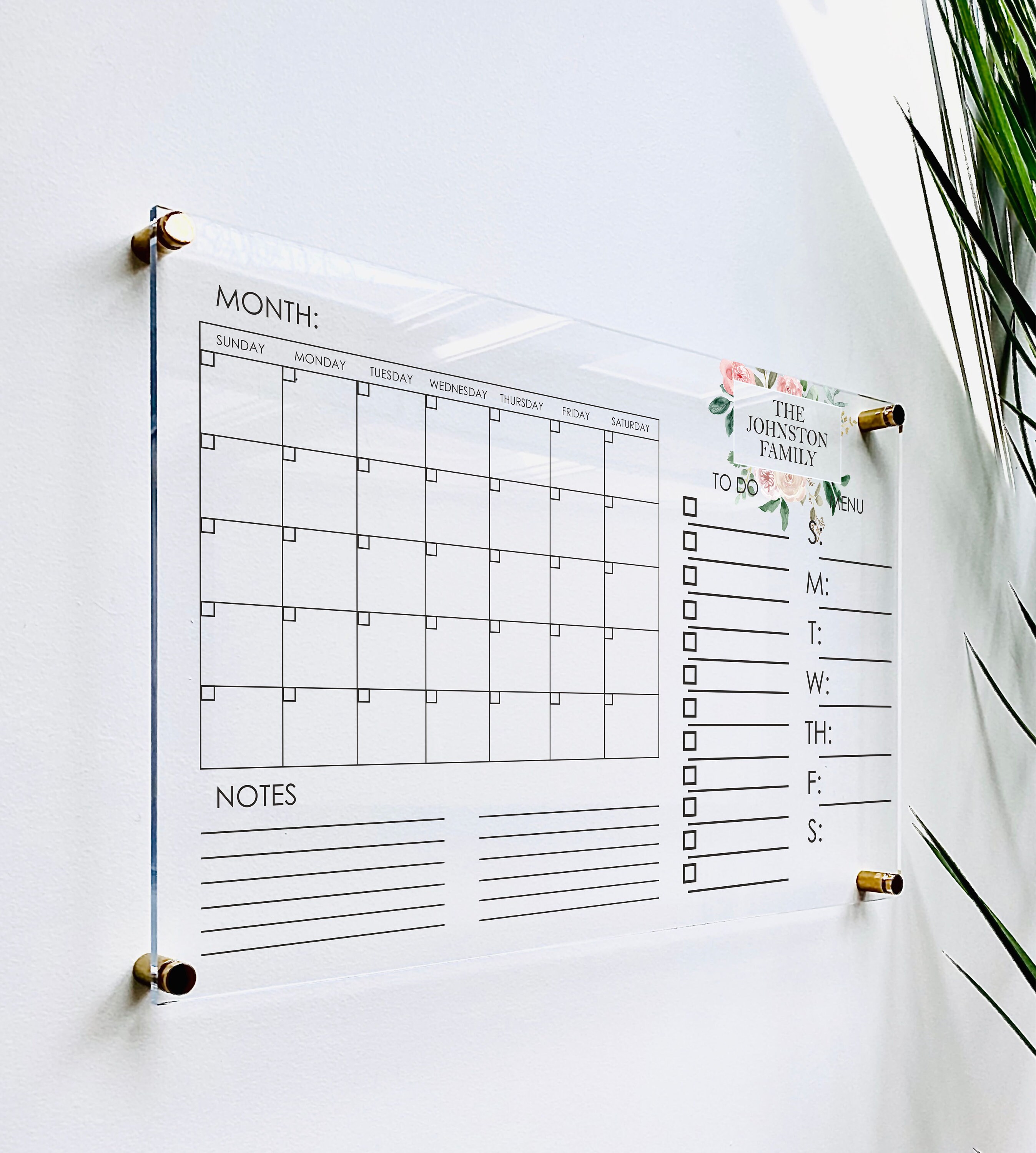 Personalized Acrylic Calendar for Wall Ll Dry Erase Board - Etsy UK
