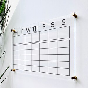 Acrylic Monthly Calendar for Wall Ll Dry Erase Board Lucite Clear ...