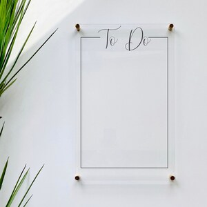 Acrylic to Do List Board for Wall || Family Command Center Dry Erase ...