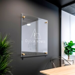 Custom Square Acrylic Business Logo Sign Custom Logo Sign for Business ...