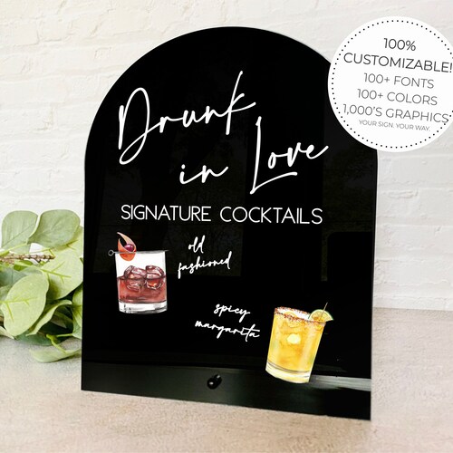 Bar Menu Drinks Menu Bar Sign Acrylic Drink Menu Arch - Etsy Australia