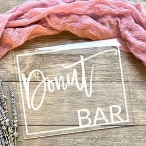 Donut Bar Acrylic Table Sign wedding sign donuts theme kids | Etsy