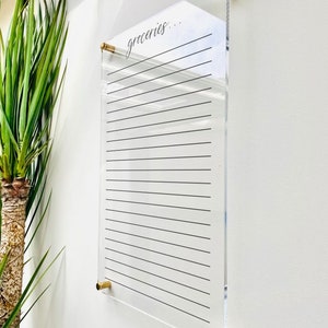 Acrylic Grocery List for Wall || Dry Erase Board Clear Acrylic Calendar ...