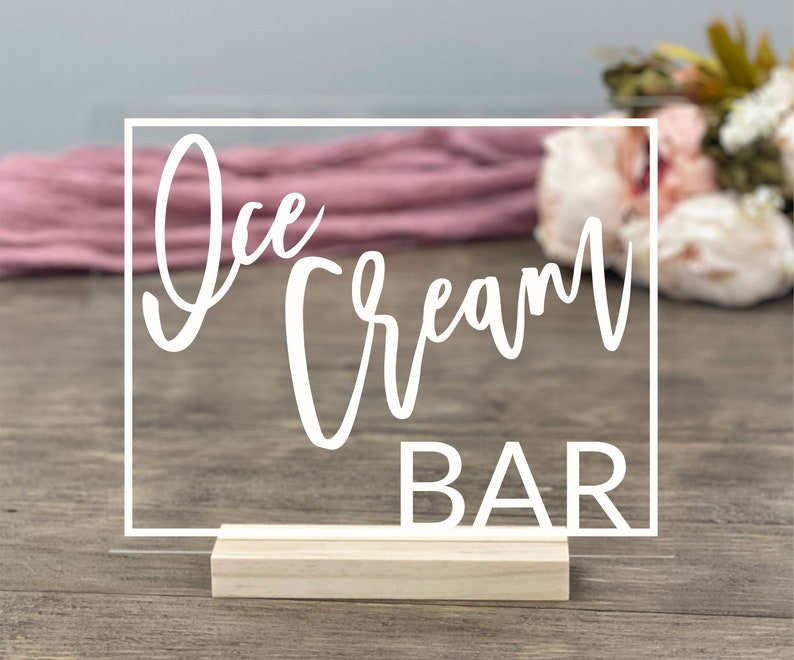 Ice Cream Bar Table Sign ice cream kids birthday party sign | Etsy