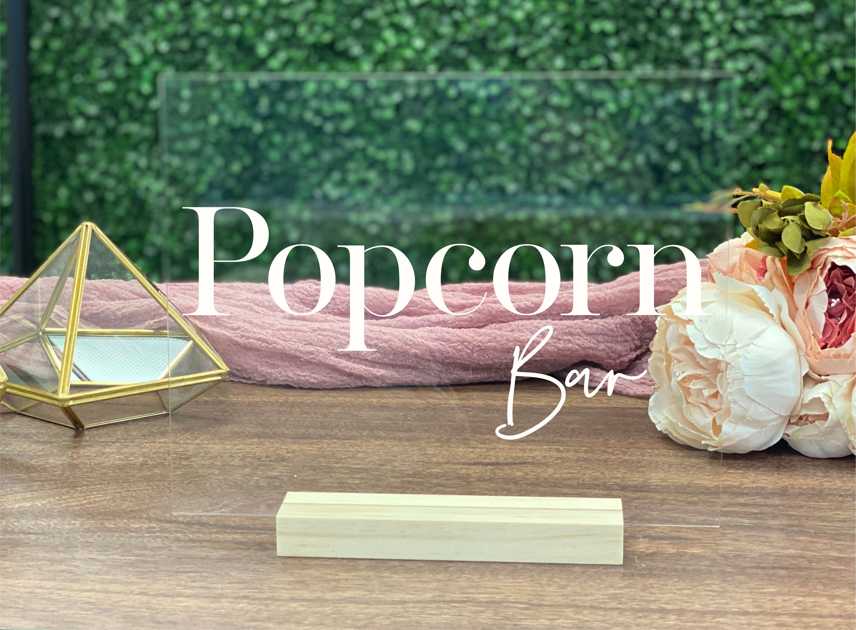 Popcorn Bar Table Sign popcorn stand station wedding bridal | Etsy