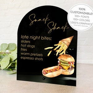 Arch Snack Table Sign Custom Acrylic Wedding Sign Late - Etsy