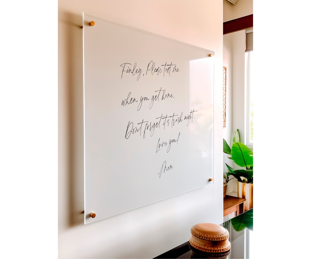 Blank White Acrylic Dry Erase Writing Board With Standoffs || Wall ...
