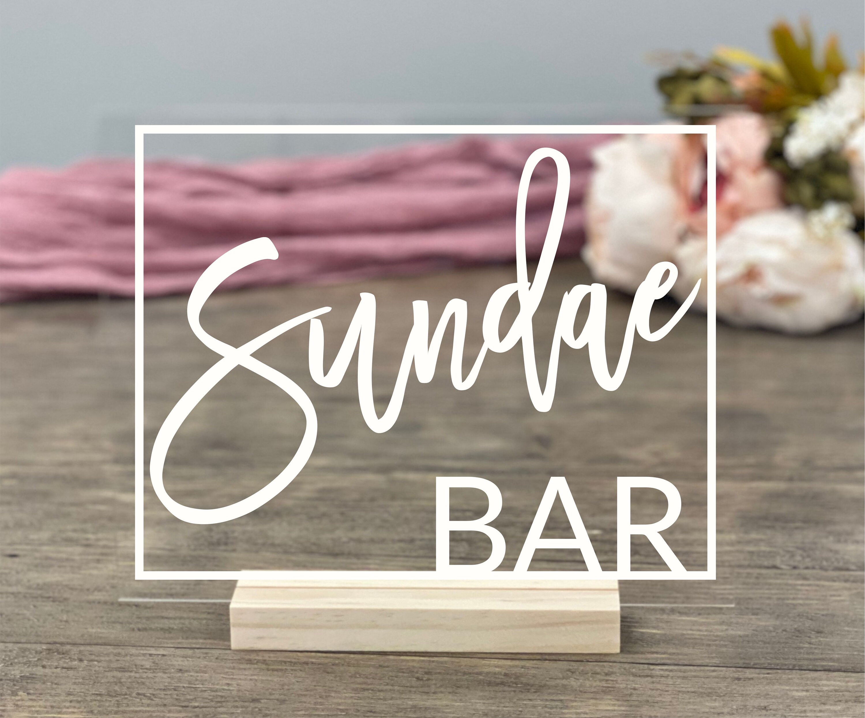 Sundae Bar Table Sign Acrylic Wedding Sign ice cream kids | Etsy