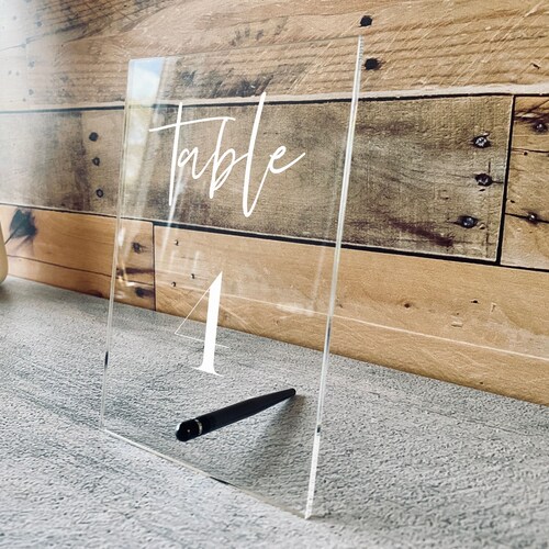 Wedding Table Numbers With Holders Clear Acrylic - Etsy
