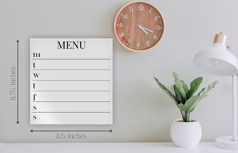 Acrylic Family Menu Board, Sticks to Any Clean, Smooth Surface! | Dry ...