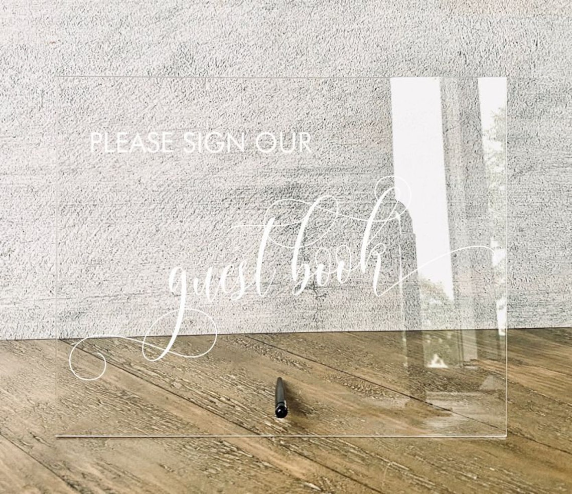 Guest Book Table Sign Acrylic Wedding Sign Cards Table Sign - Etsy