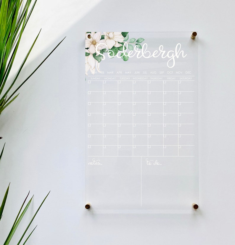Personalized Acrylic Calendar For Wall 7 Week Design dry | Etsy