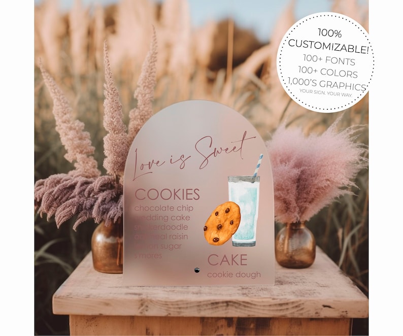 Custom Menu Table Sign Ice Cream Cookies Milk Food Menu - Etsy