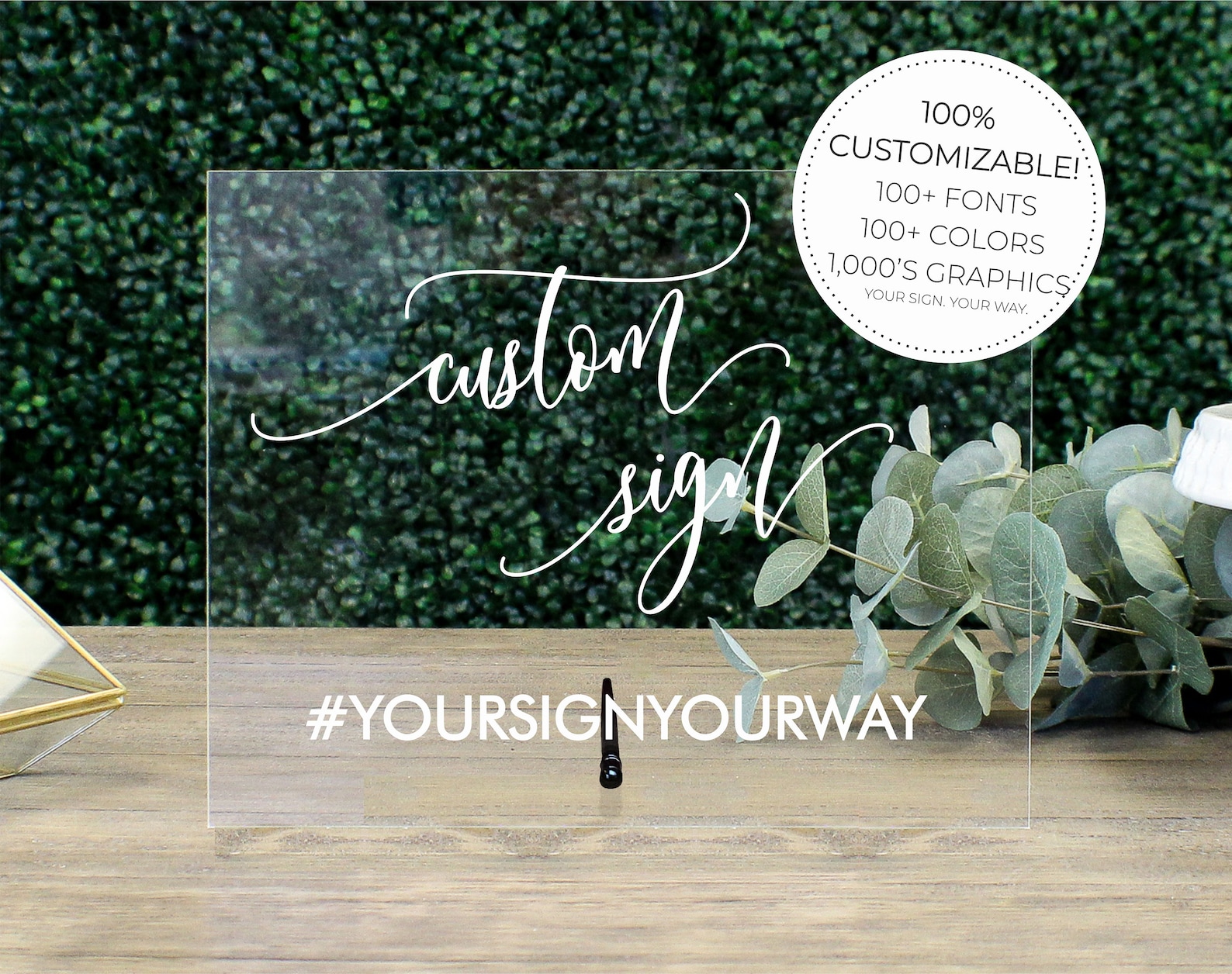 Custom Acrylic Wedding Table Sign Hashtag Photo Booth Photo - Etsy