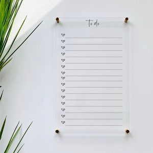Acrylic to Do List for Wall Dry Erase Board Clear Acrylic Calendar ...