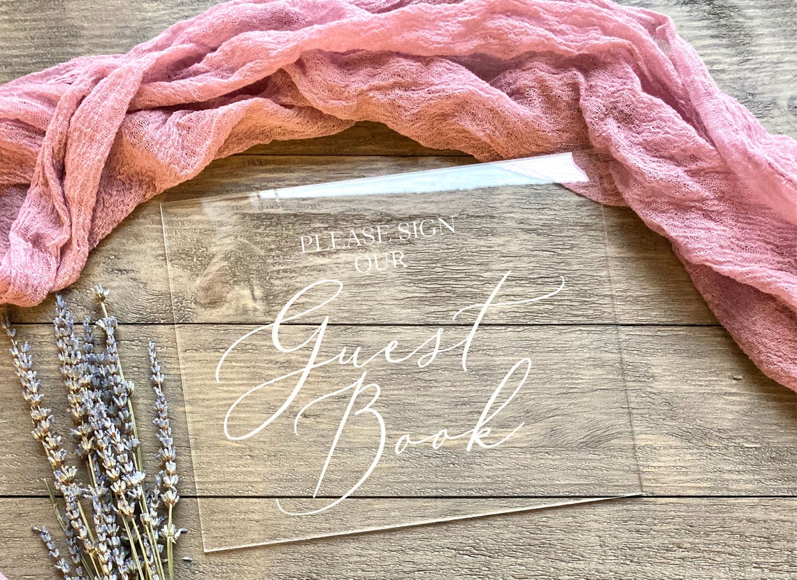 Guest Book Table Sign Acrylic Wedding Sign Calligraphy | Etsy