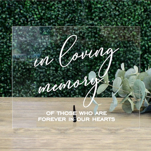 In Loving Memory Memorial Table Sign Clear Acrylic Wedding | Etsy