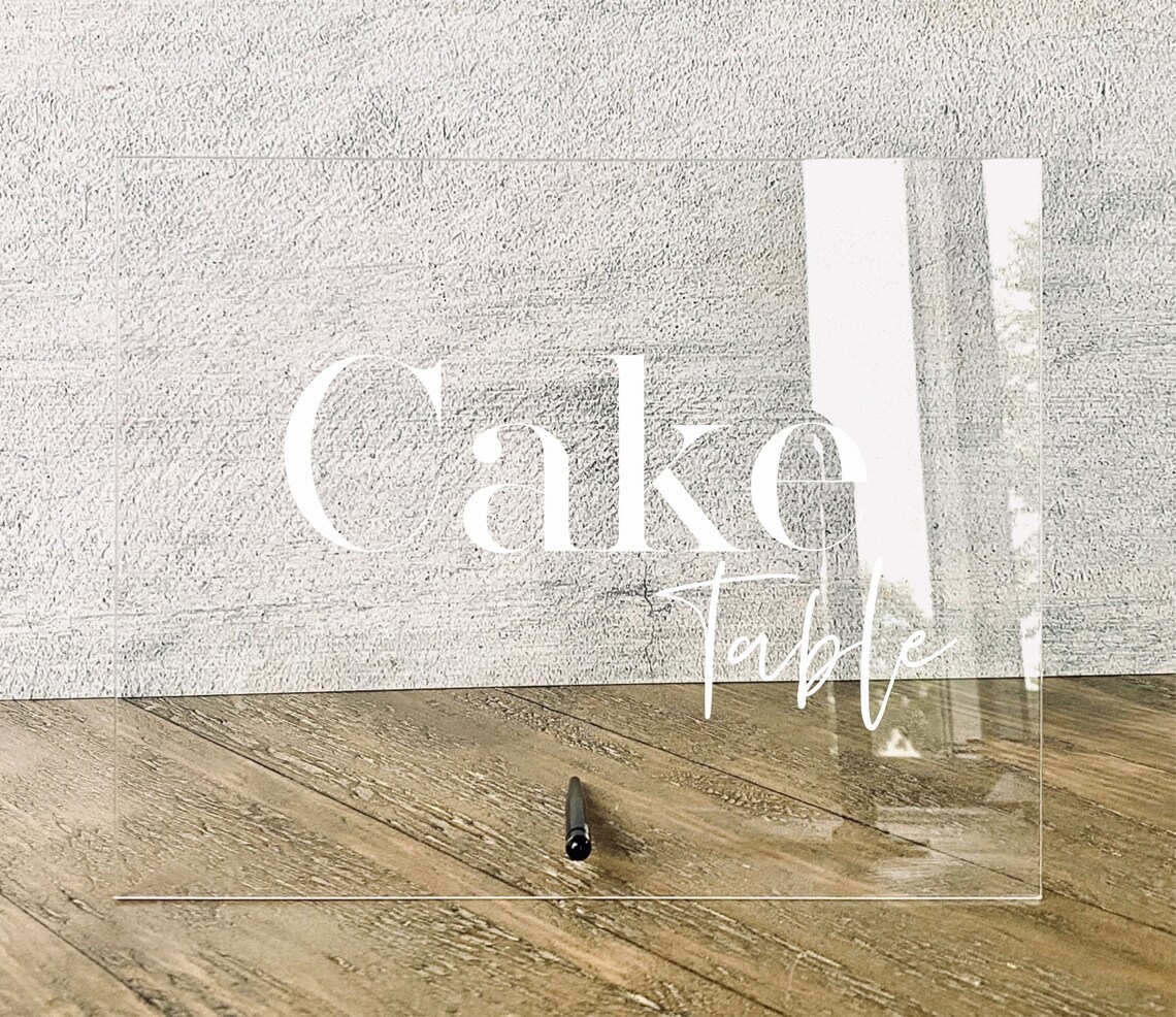 Cake Table Sign Acrylic Wedding Sign Bridal Shower Brunch - Etsy