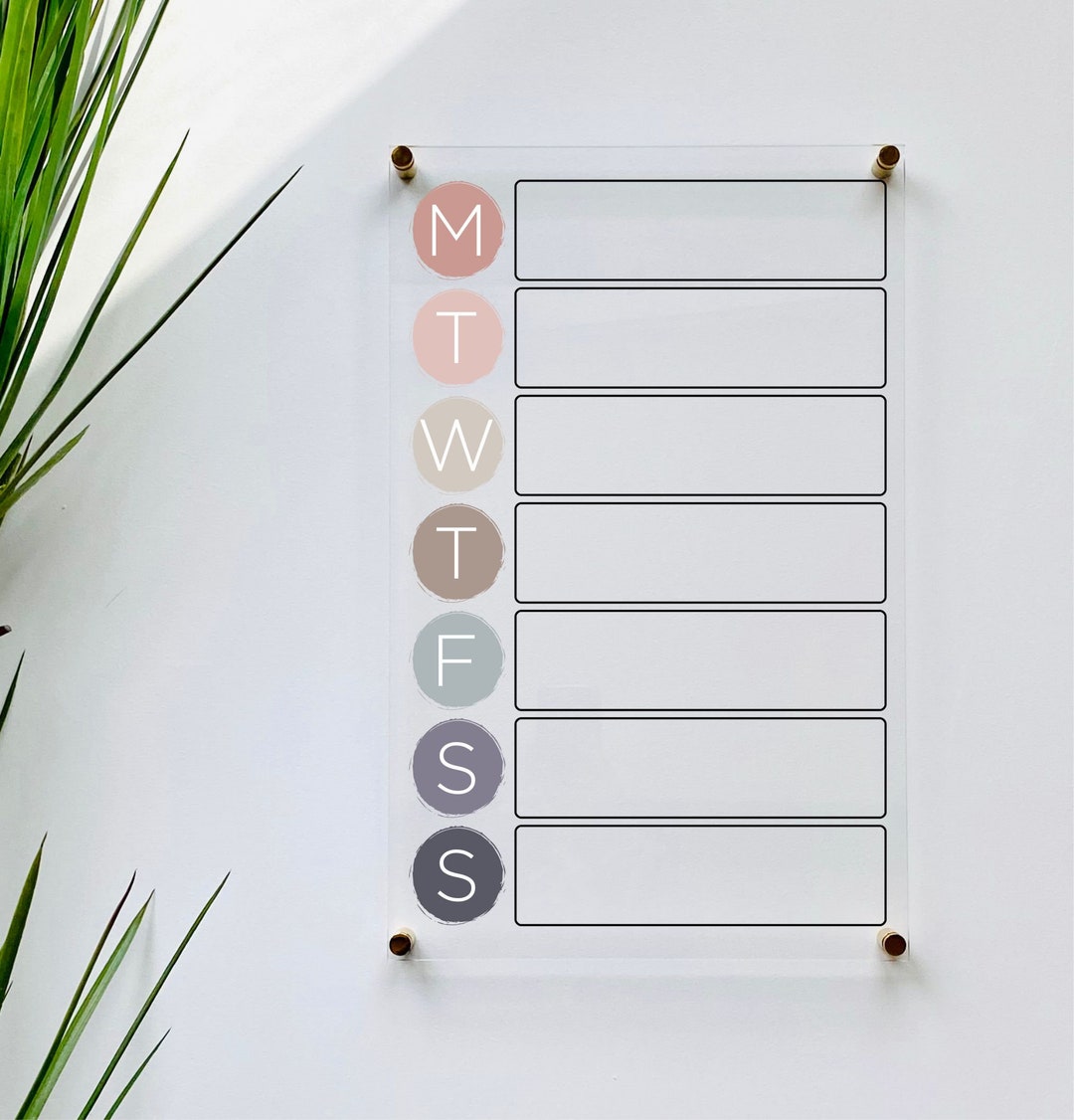 Acrylic Weekly Calendar for Wall || Custom Dry Erase Family Planner ...