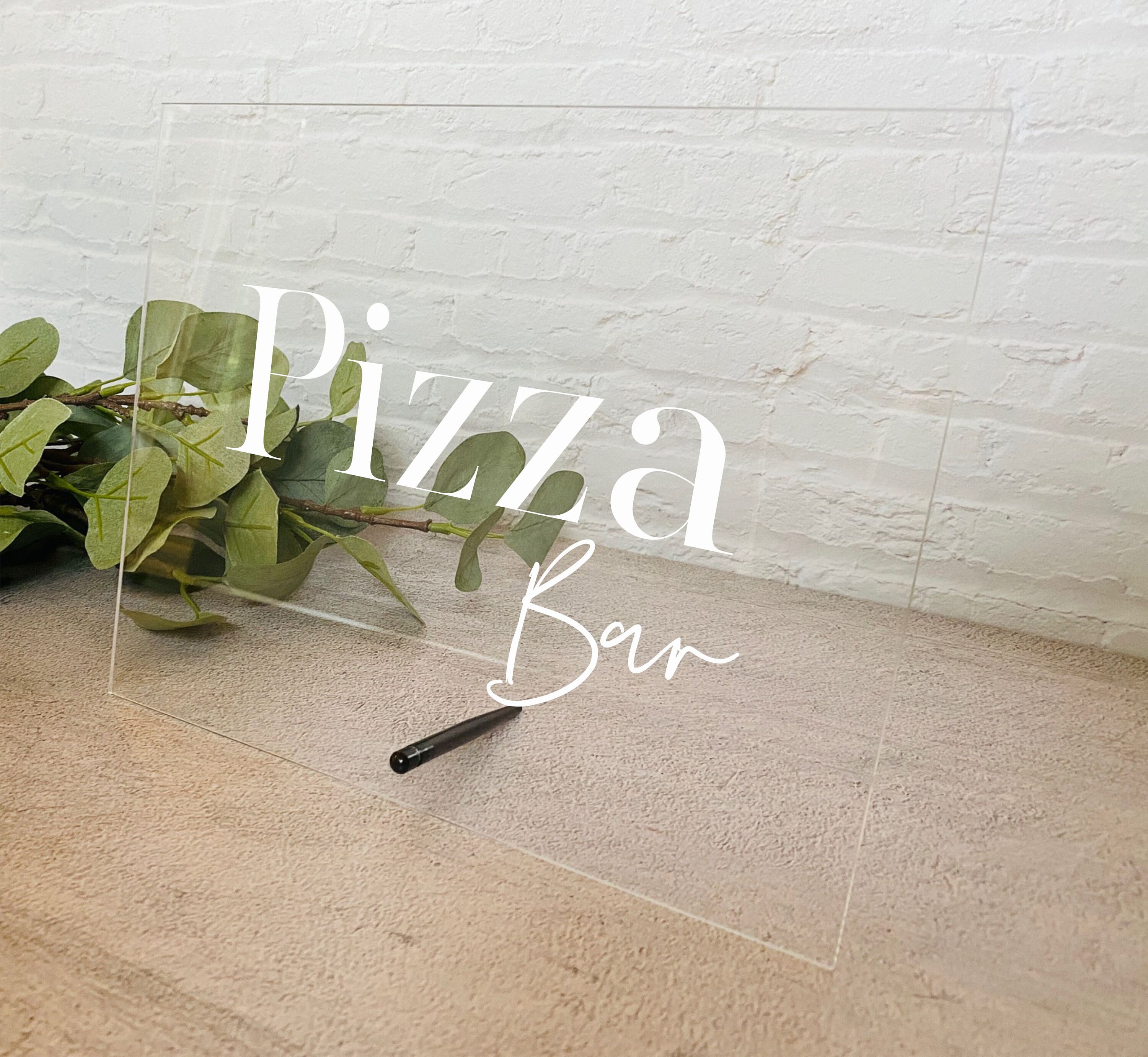 Pizza Bar Table Sign Clear Acrylic Wedding Sign Buffet Bar - Etsy