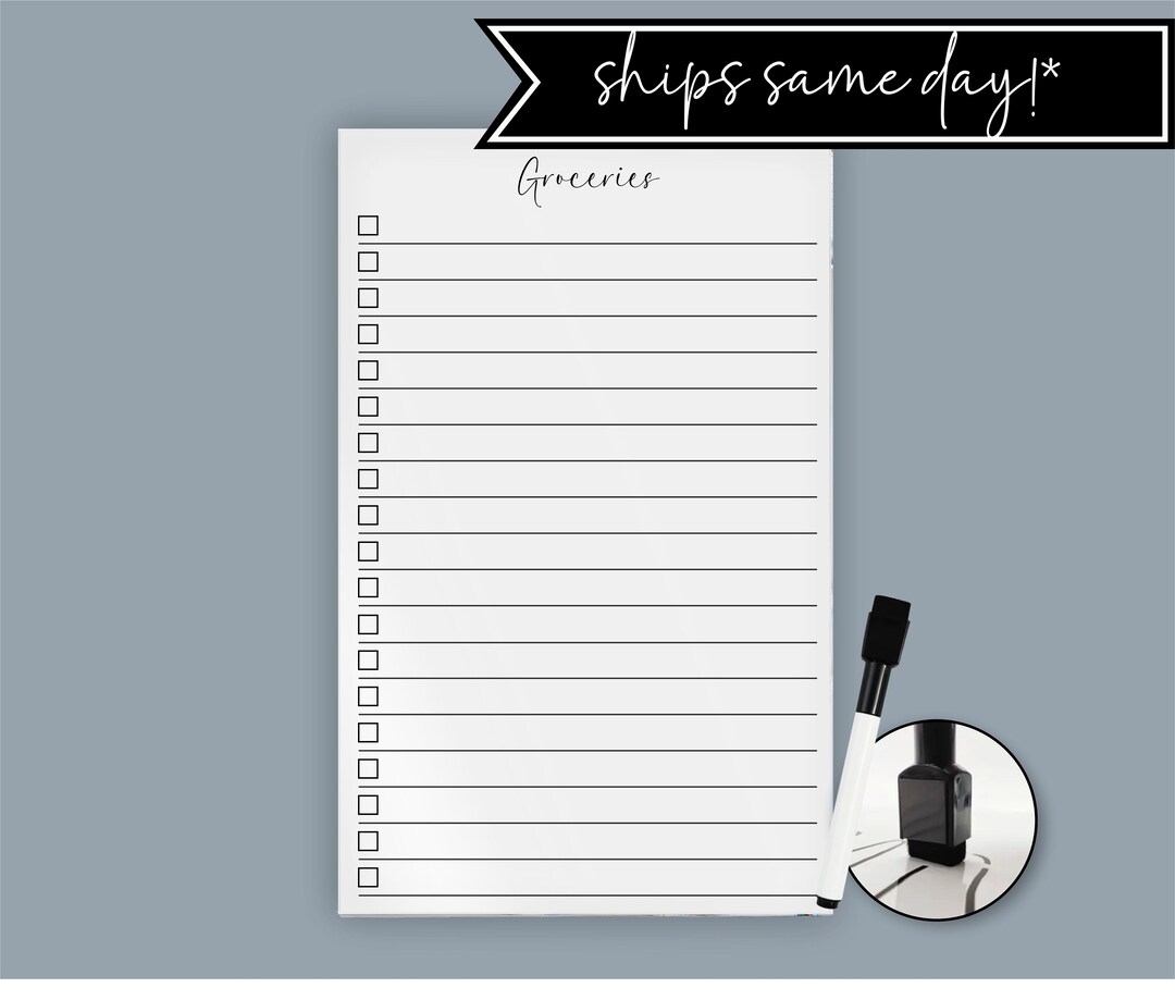 Acrylic Grocery List Board for Wall / Fridge | Notes, Memo Board Dry ...