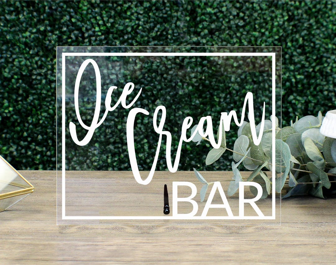 Ice Cream Bar Table Sign || Ice Cream Kids Birthday Party Sign Dessert ...