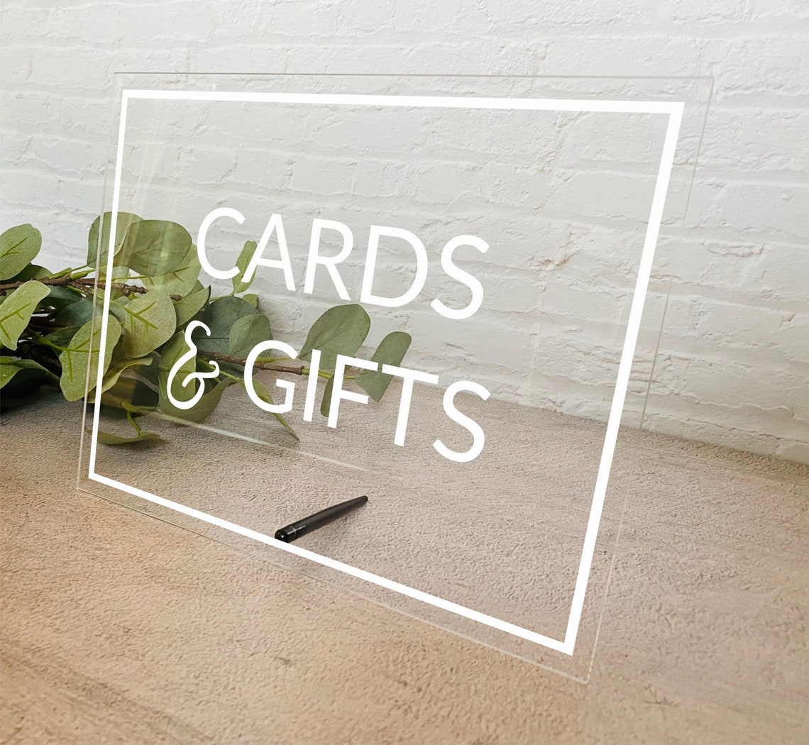 Cards & Gifts Table Sign Acrylic Wedding Sign Cards Table - Etsy