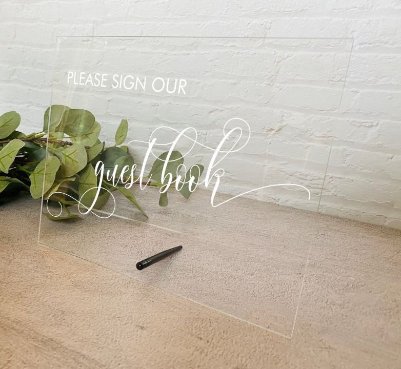 Guest Book Table Sign Acrylic Wedding Sign Cards Table Sign - Etsy