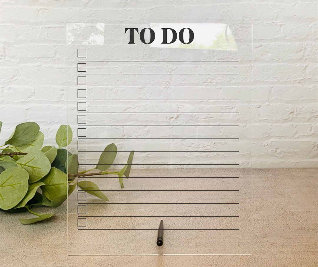 Acrylic to Do List Board for Desktop || Dry Erase Board Notes Pad Clear ...
