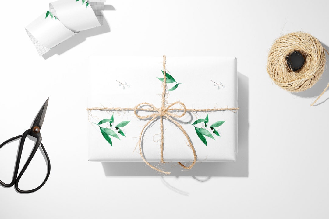 Green Leaf Wrapping Paper Christmas Wrapping Paper Birthday Bridal Baby ...