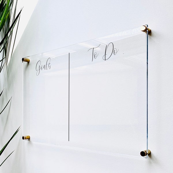 Blank Acrylic Dry Erase Writing Board With Standoffs Wall Calendar Goal ...