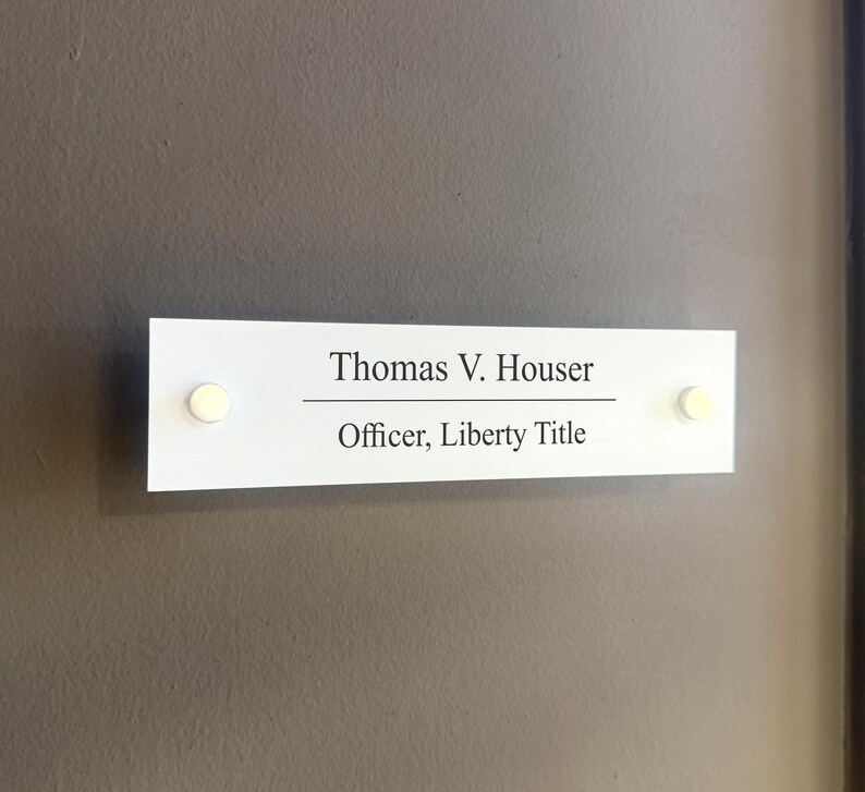 Custom Office Sign – Acrylic Name Plate or Suite Number With Standoffs ...