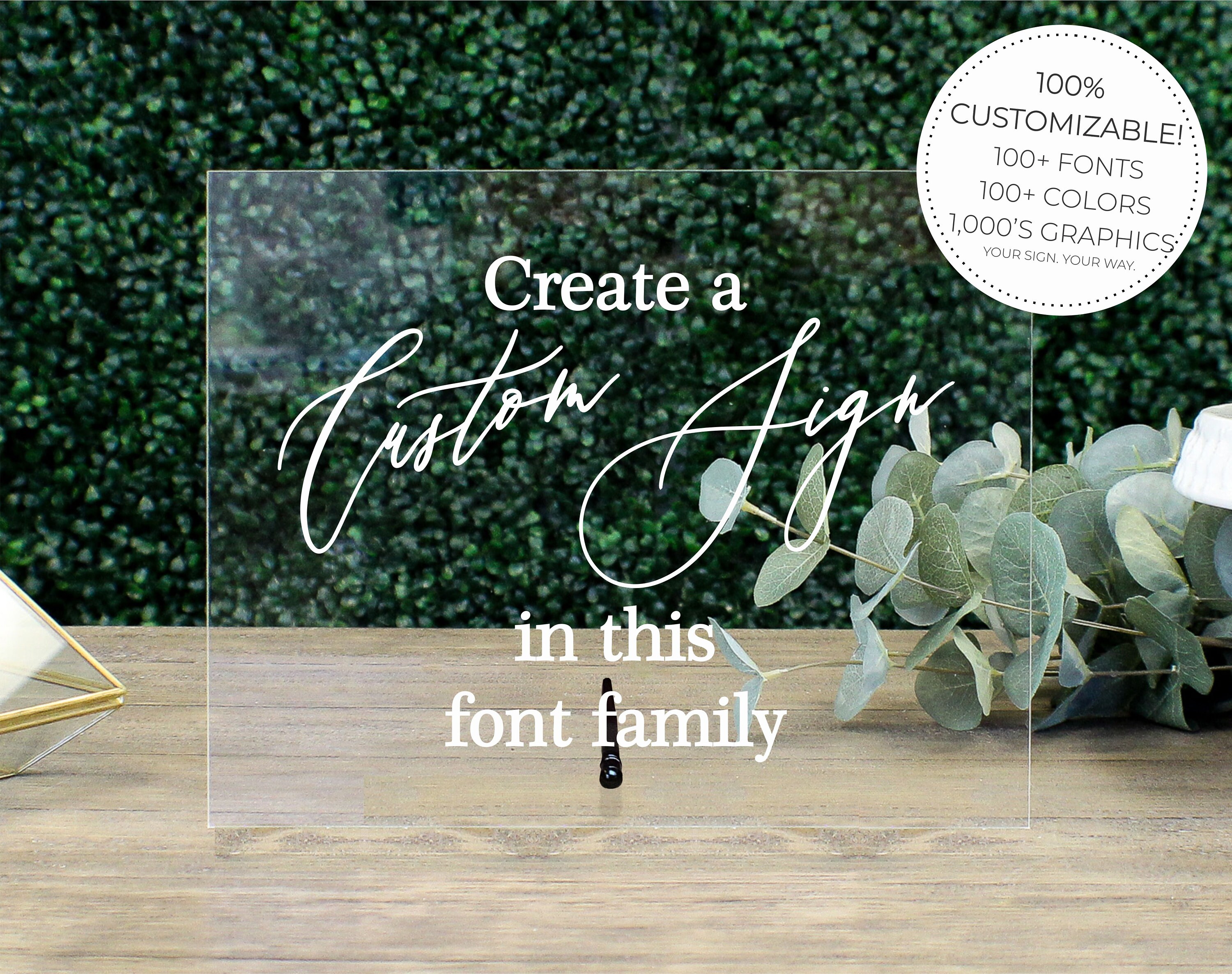 Custom Acrylic Table Sign Wedding Sign Hashtag Photo Booth | Etsy