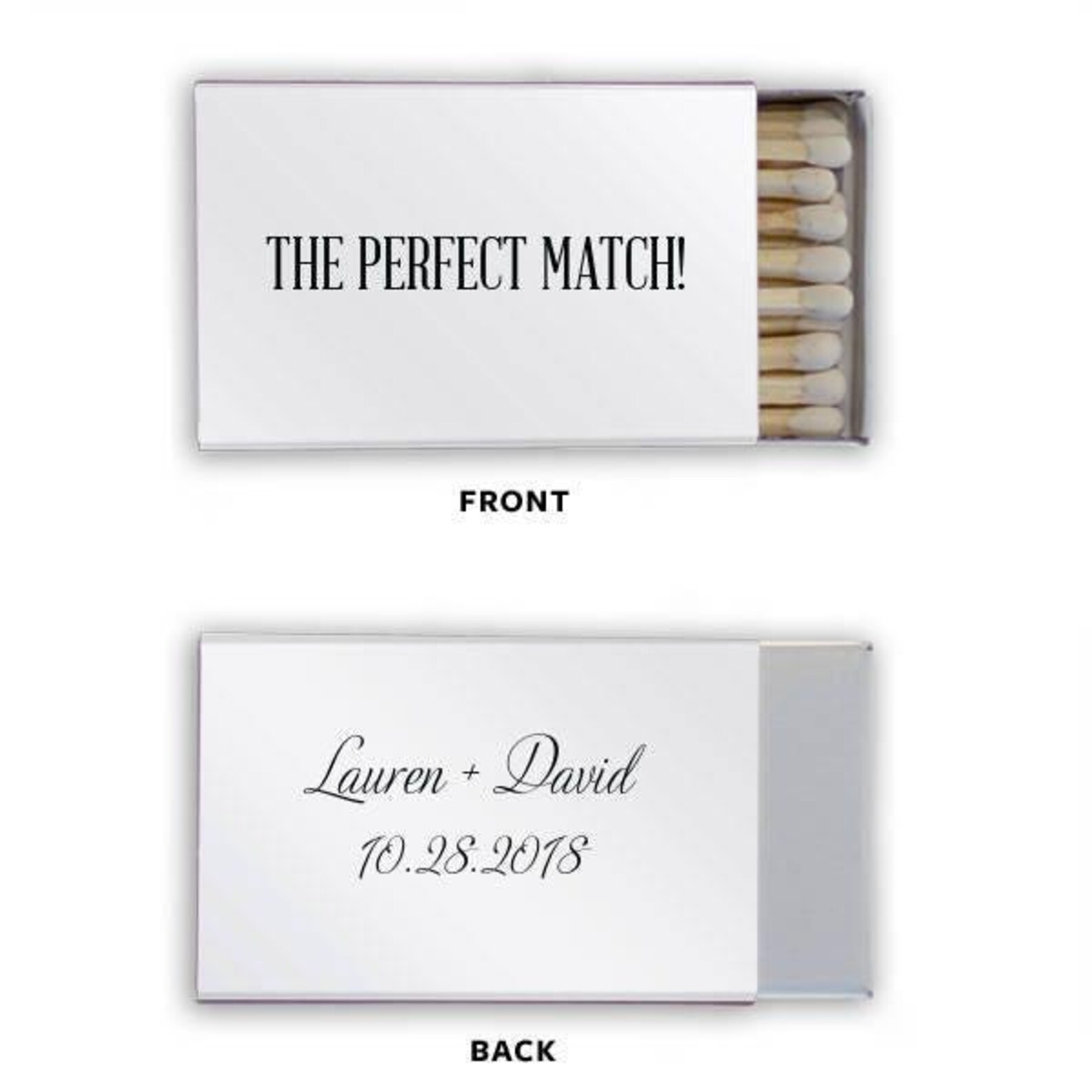 The Perfect Match Personalized Matches, Set of 100 || Wedding Matches ...