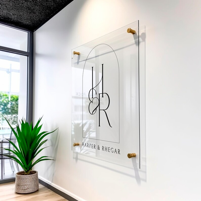 Custom Square Acrylic Business Logo Sign Custom Logo Sign - Etsy